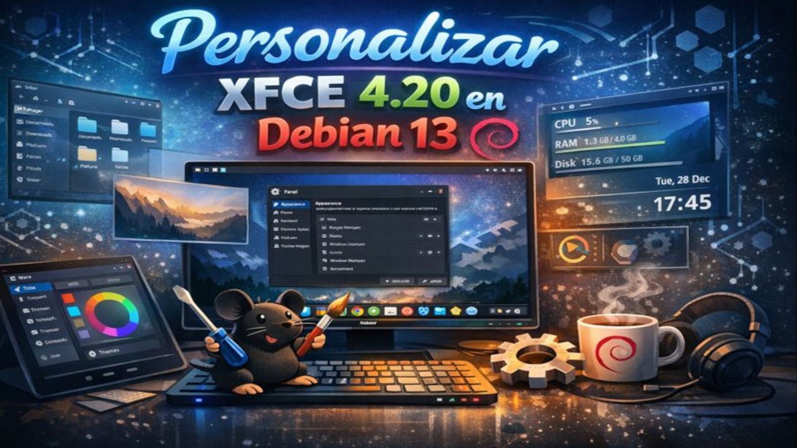 Personalizar XFCE 4.20 en Debian 13 | javiercachon.com